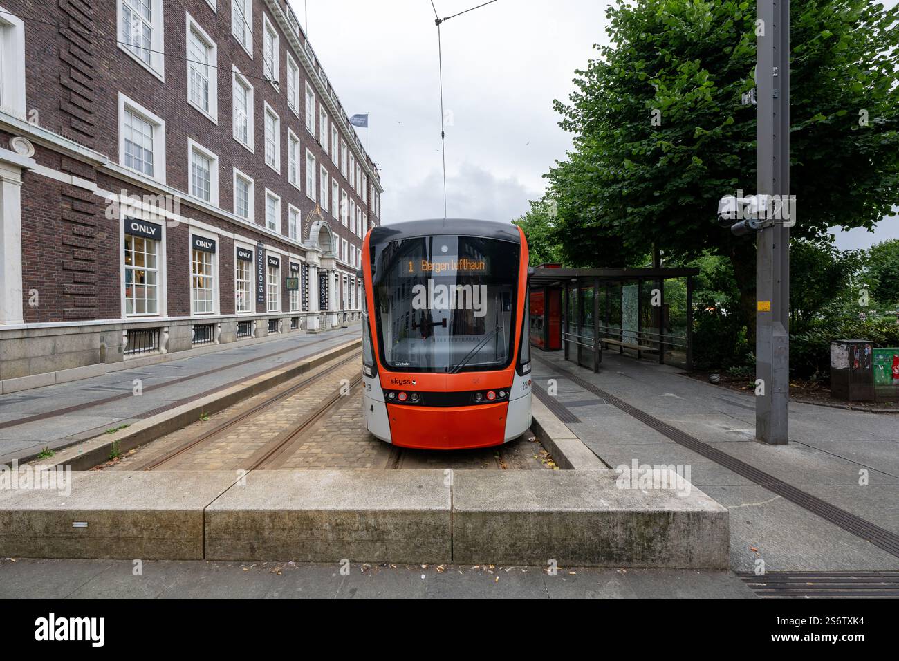 Bergen, Norway - Jul 30, 2024: Bergen Light Rail to the Aerport at ...