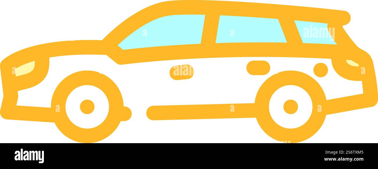 shooting brake car color icon vector. shooting brake car sign. isolated ...