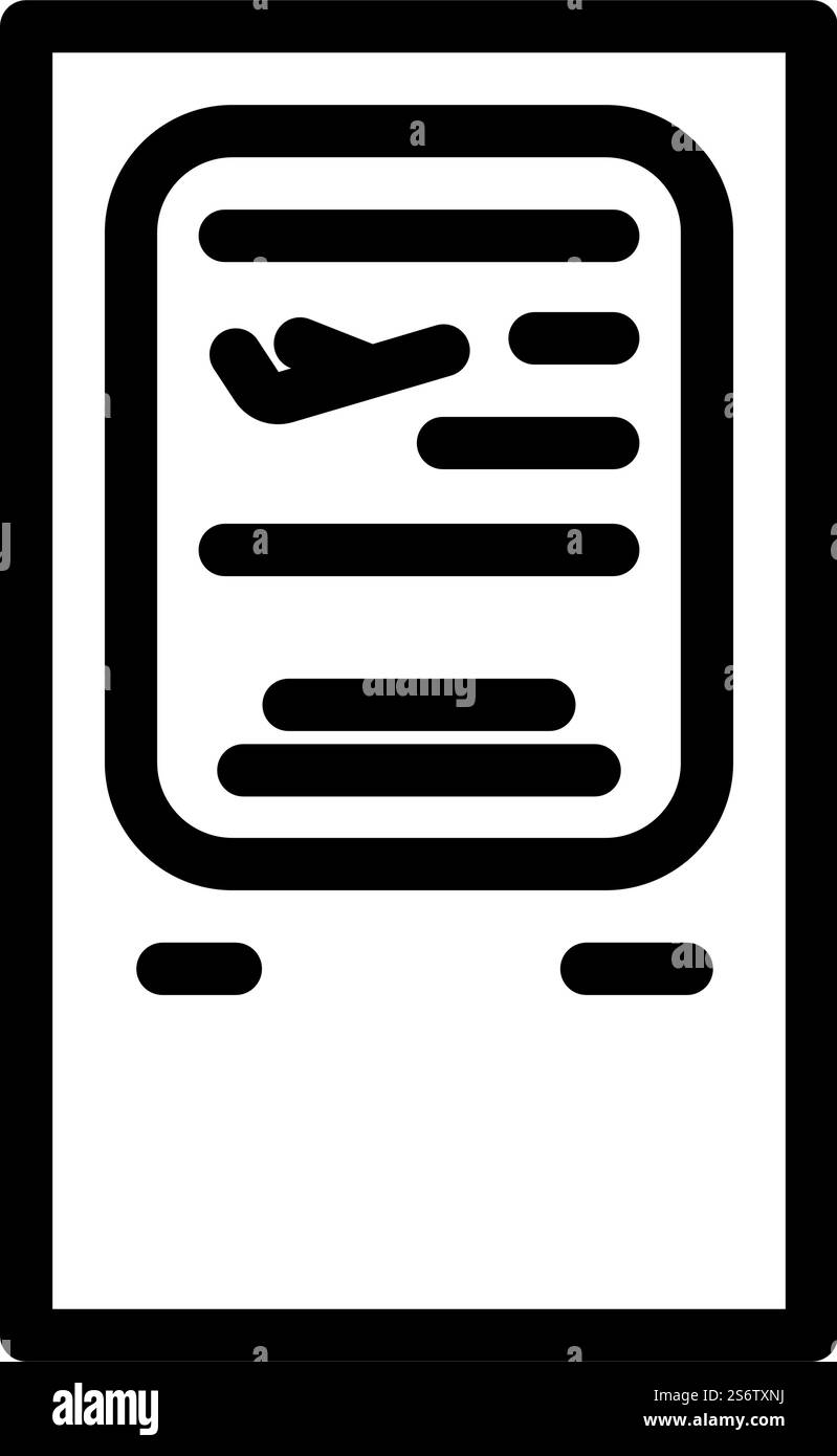 registration terminal airport line icon vector. registration terminal ...