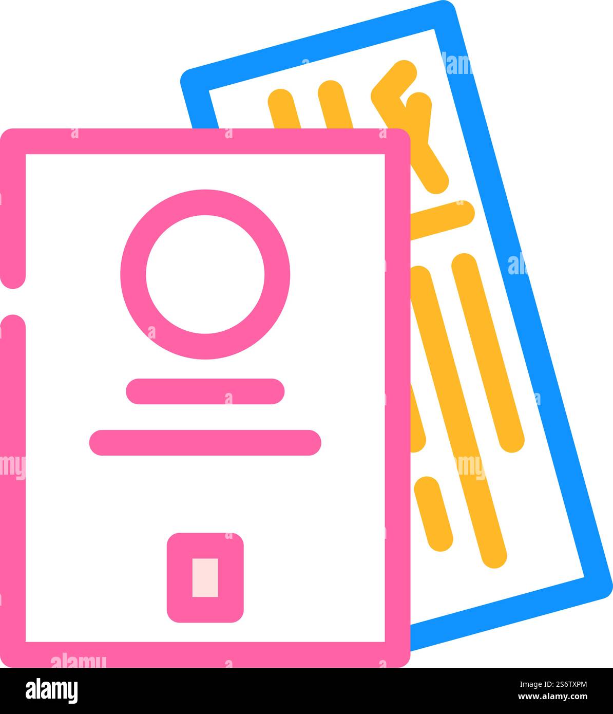 passport traveler document color icon vector. passport traveler document sign. isolated symbol ...