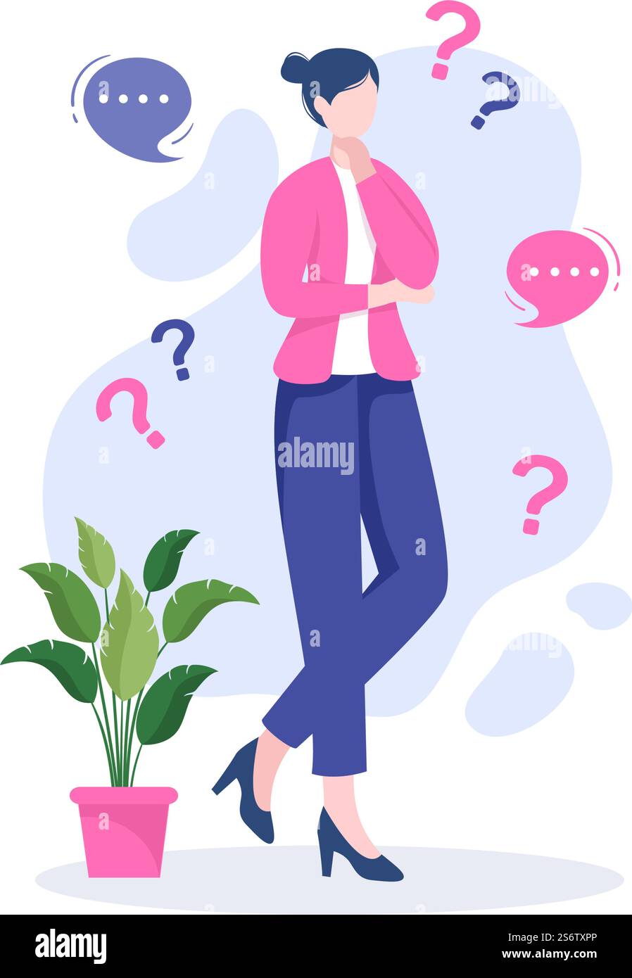 People Thinking to Make Decision, Problem Solving and Find Creative Ideas with Question Mark in ...