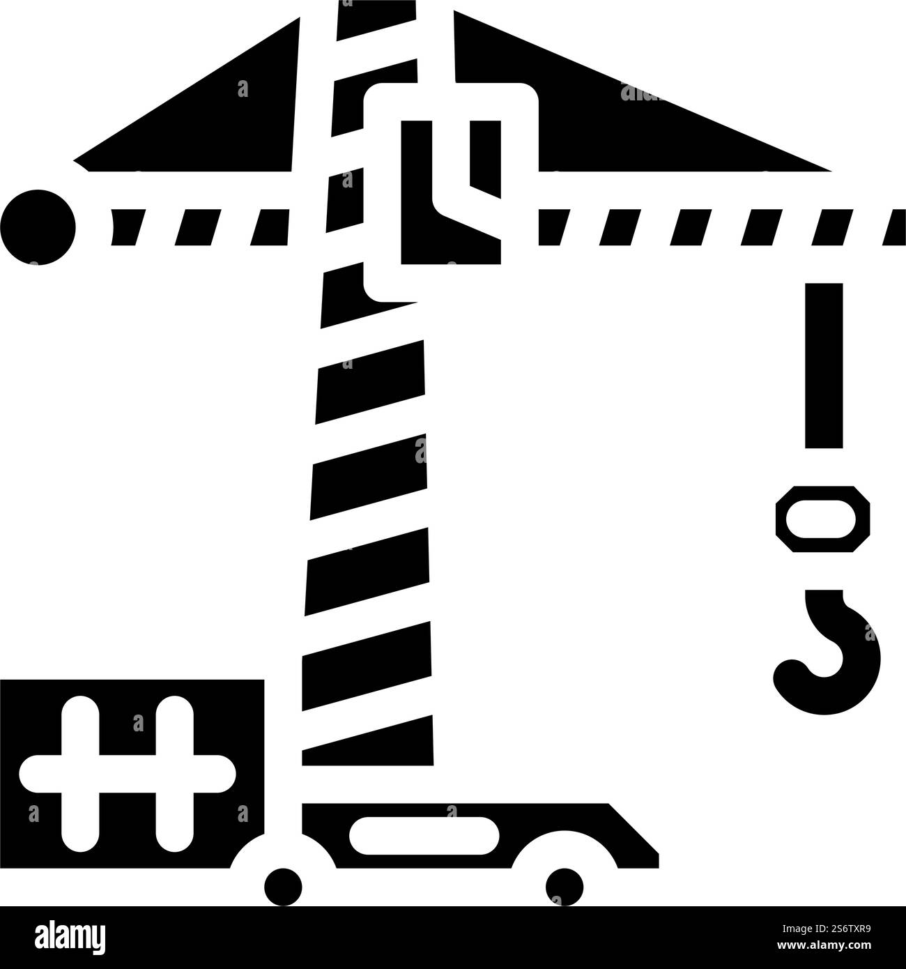 crane building construction glyph icon vector. crane building ...