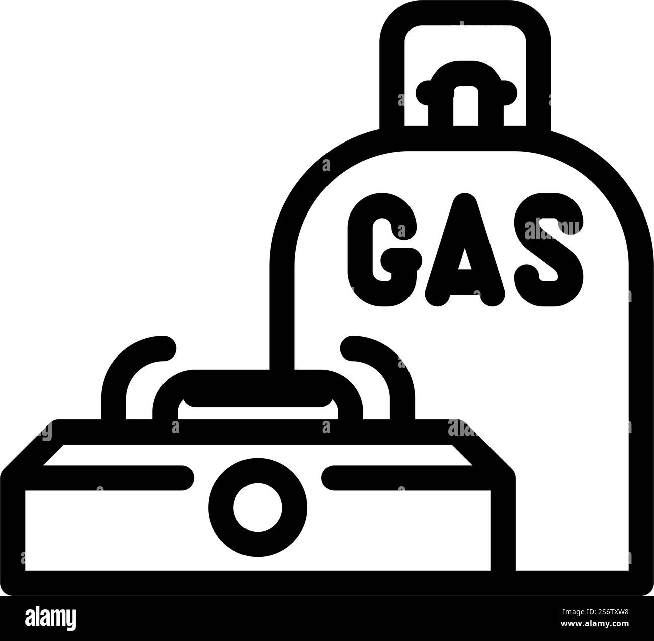 gas cooktop line icon vector. gas cooktop sign. isolated contour symbol ...