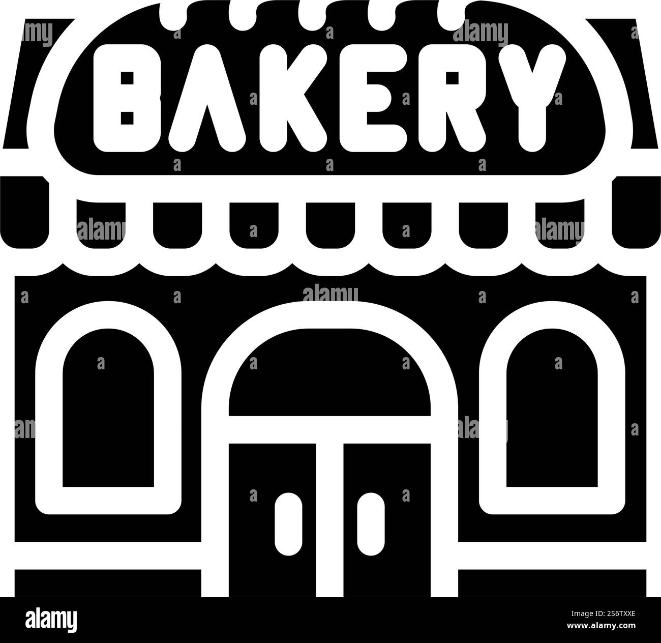 shop bakery glyph icon vector. shop bakery sign. isolated contour ...