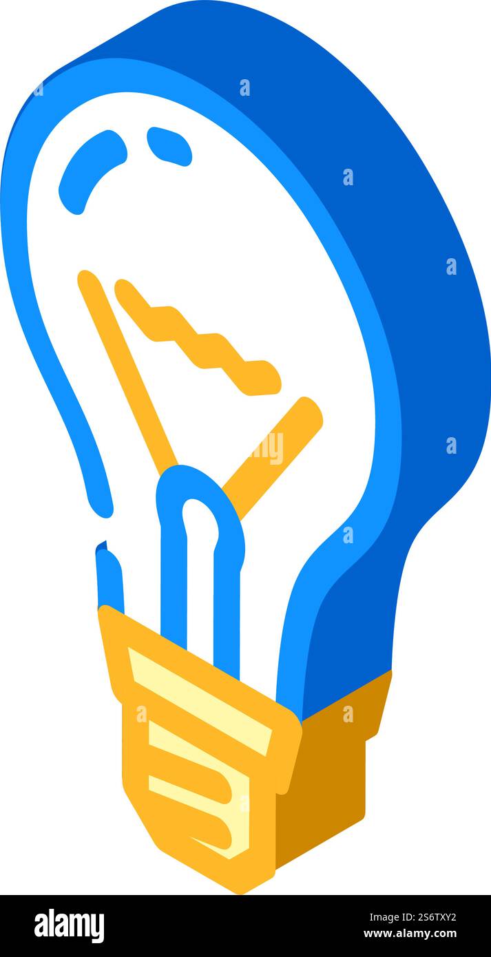 glass light bulb isometric icon vector. glass light bulb sign. isolated ...