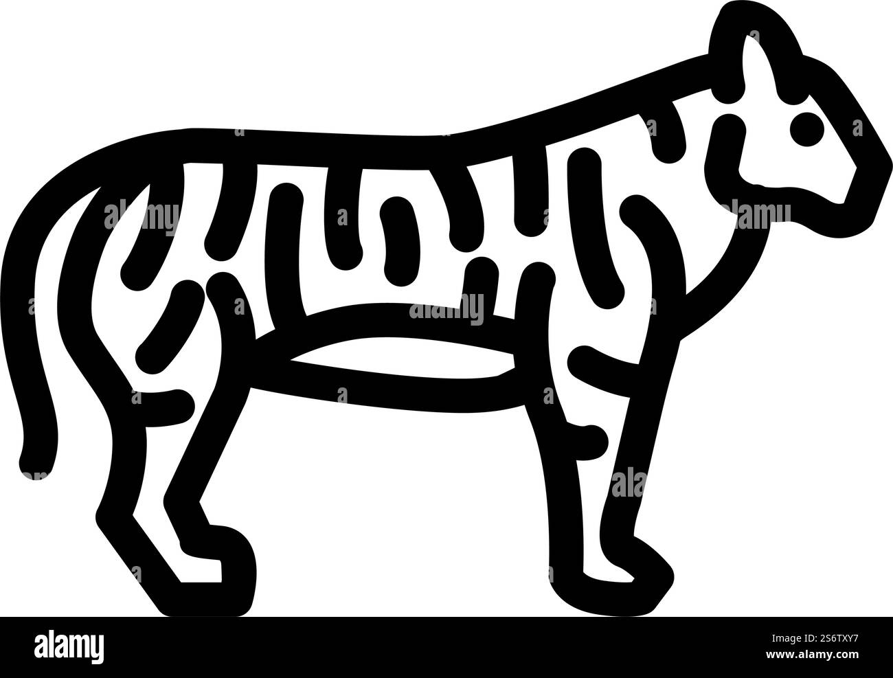 tiger animal line icon vector. tiger animal sign. isolated contour ...