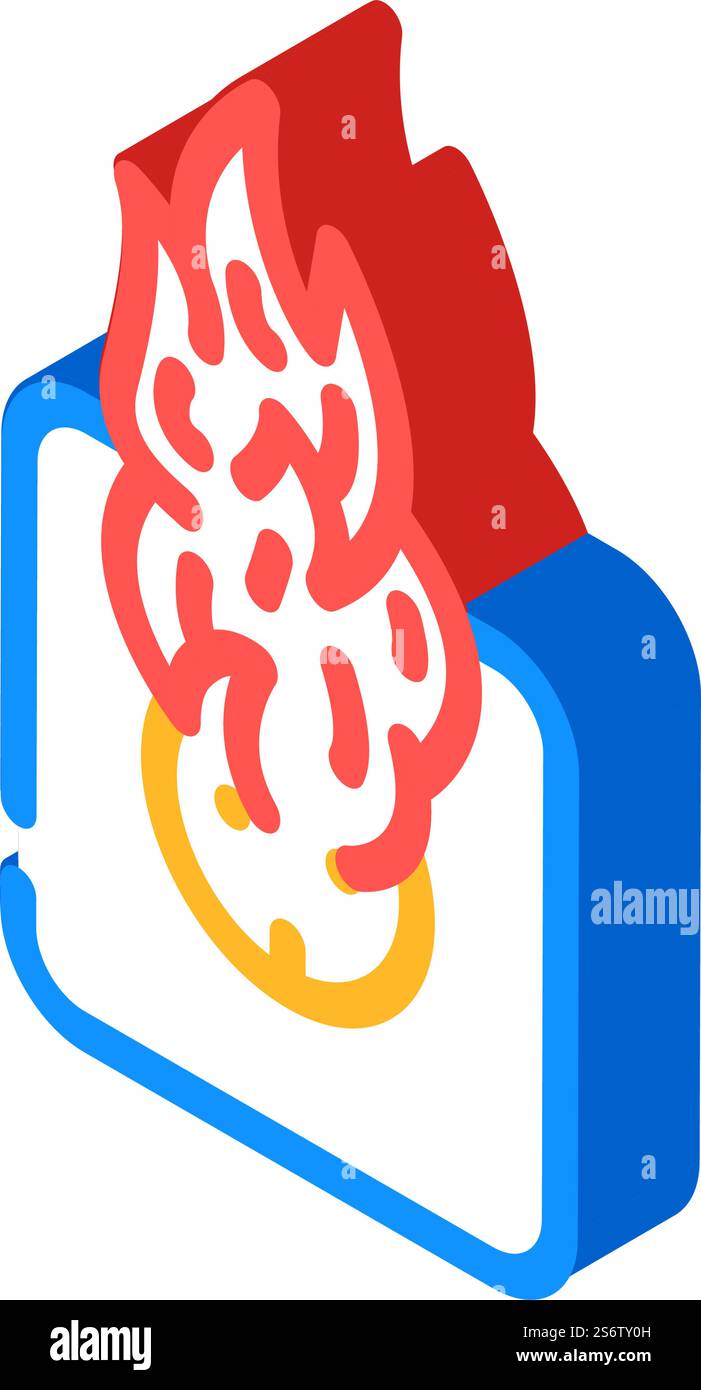 on fire socket isometric icon vector. on fire socket sign. isolated ...