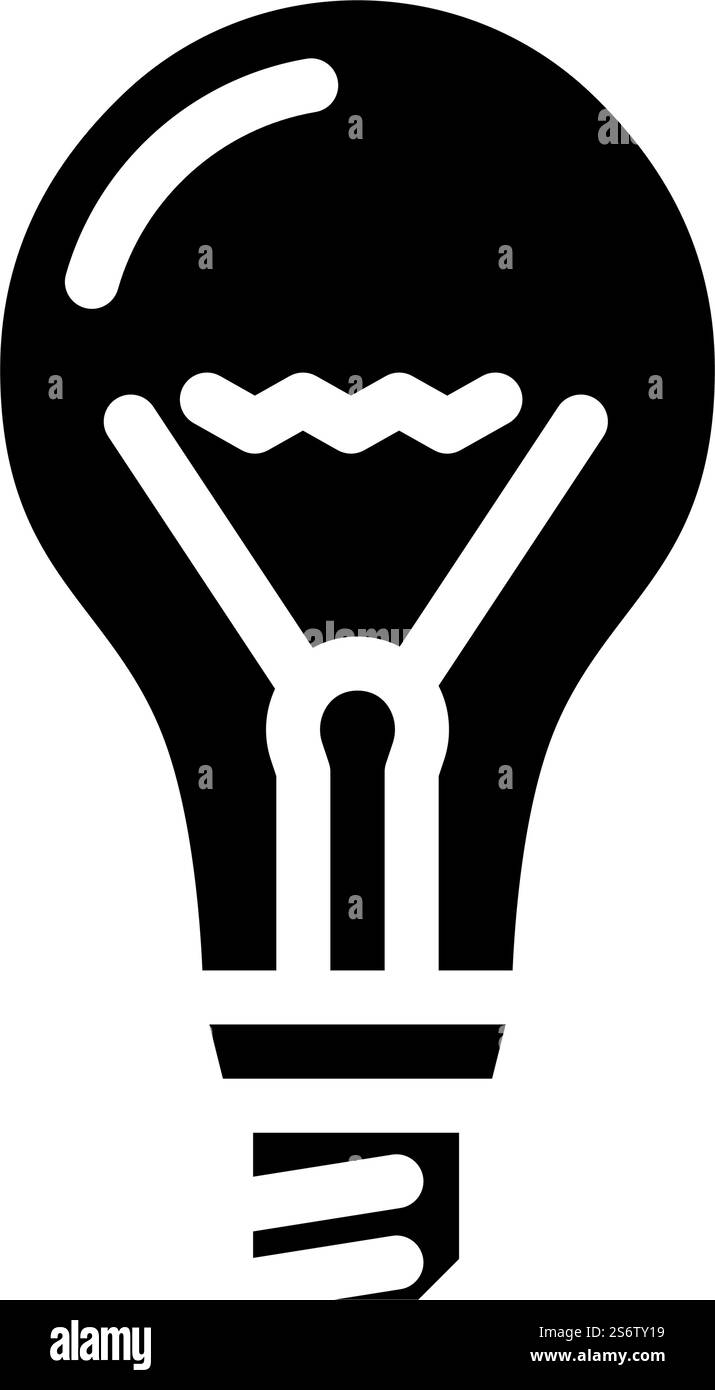 glass light bulb glyph icon vector. glass light bulb sign. isolated contour symbol black ...