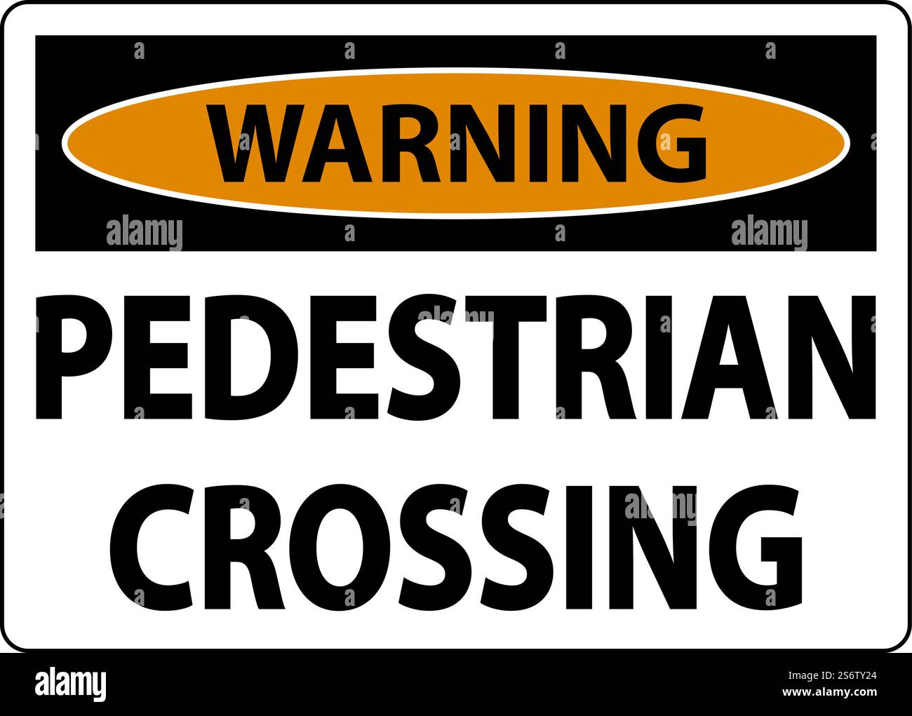 Warning Pedestrian Crossing Sign On White Background Stock Vector Image ...