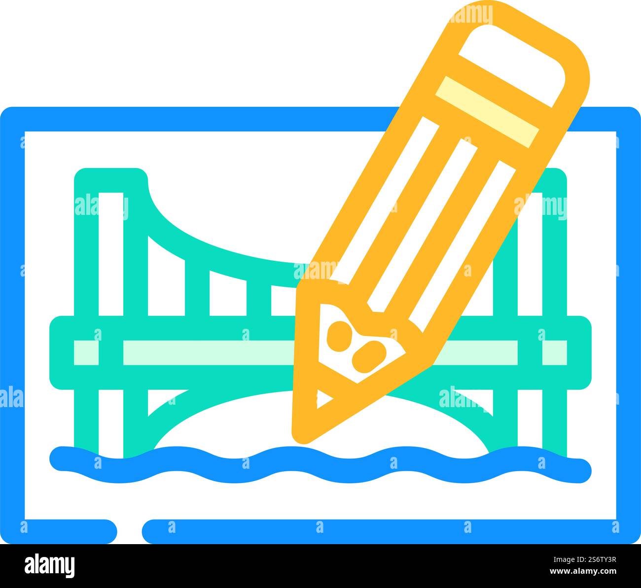 pencil architect tool for create construction color icon vector. pencil ...