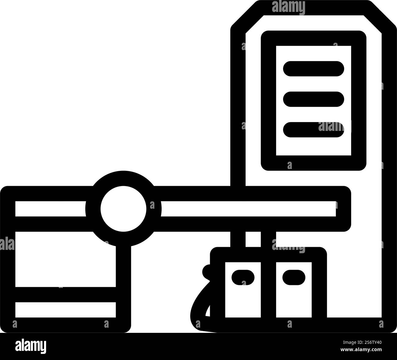petroleum station line icon vector. petroleum station sign. isolated ...