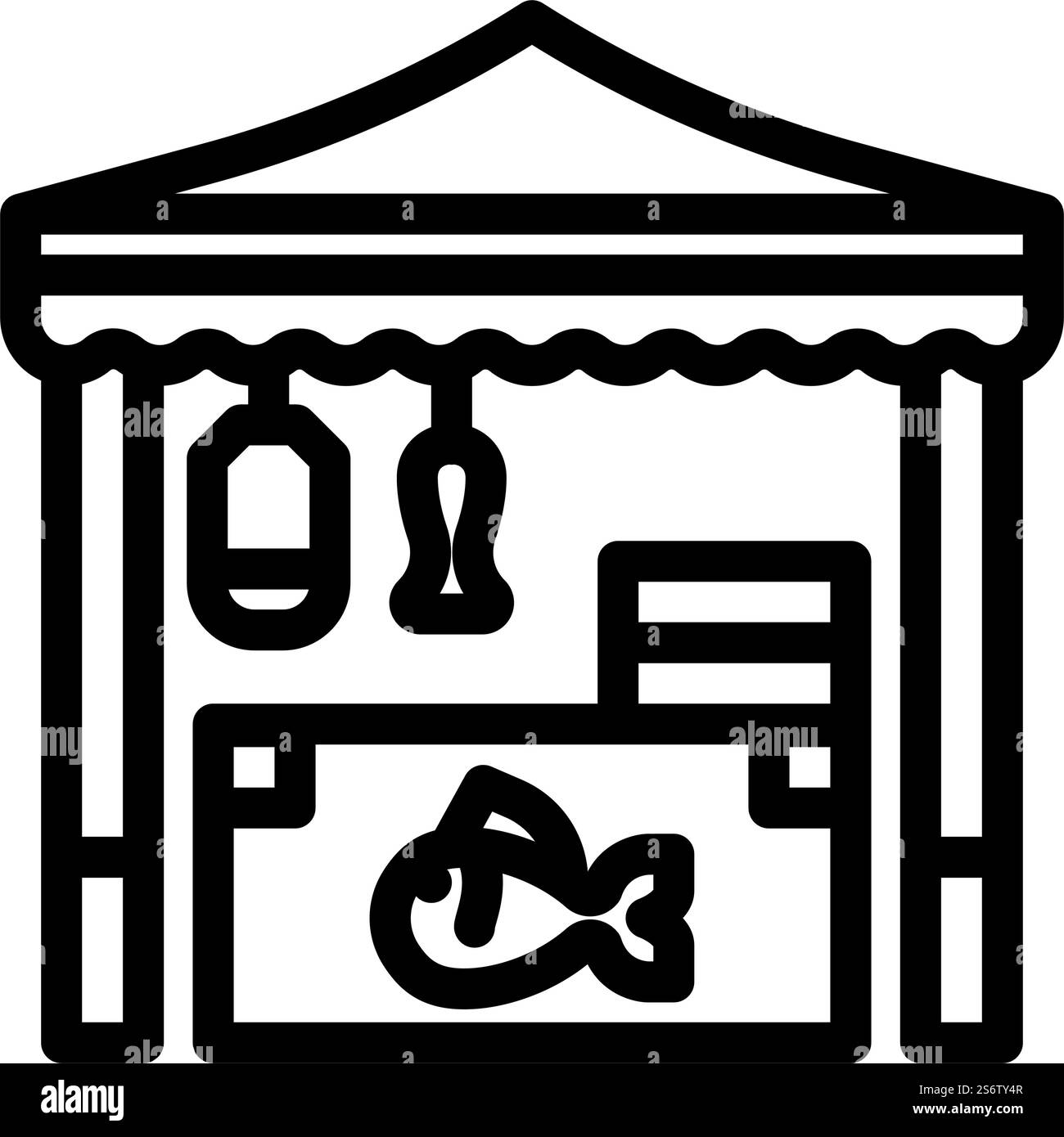 seafood market line icon vector. seafood market sign. isolated contour ...