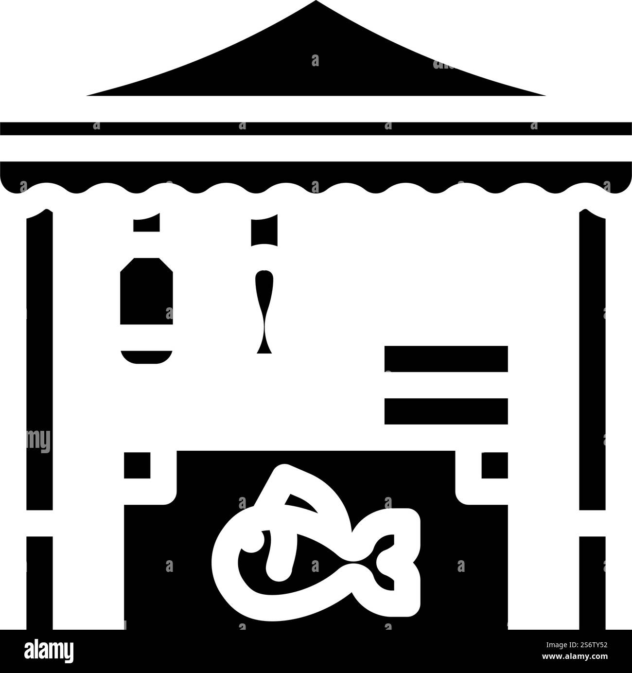 seafood market glyph icon vector. seafood market sign. isolated contour ...