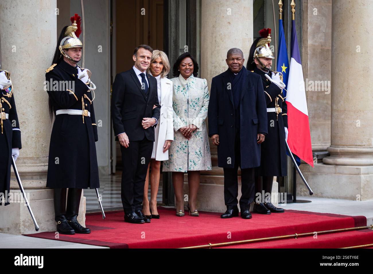 Paris, France. 16th Jan, 2025. French President Emmanuel Macron and ...