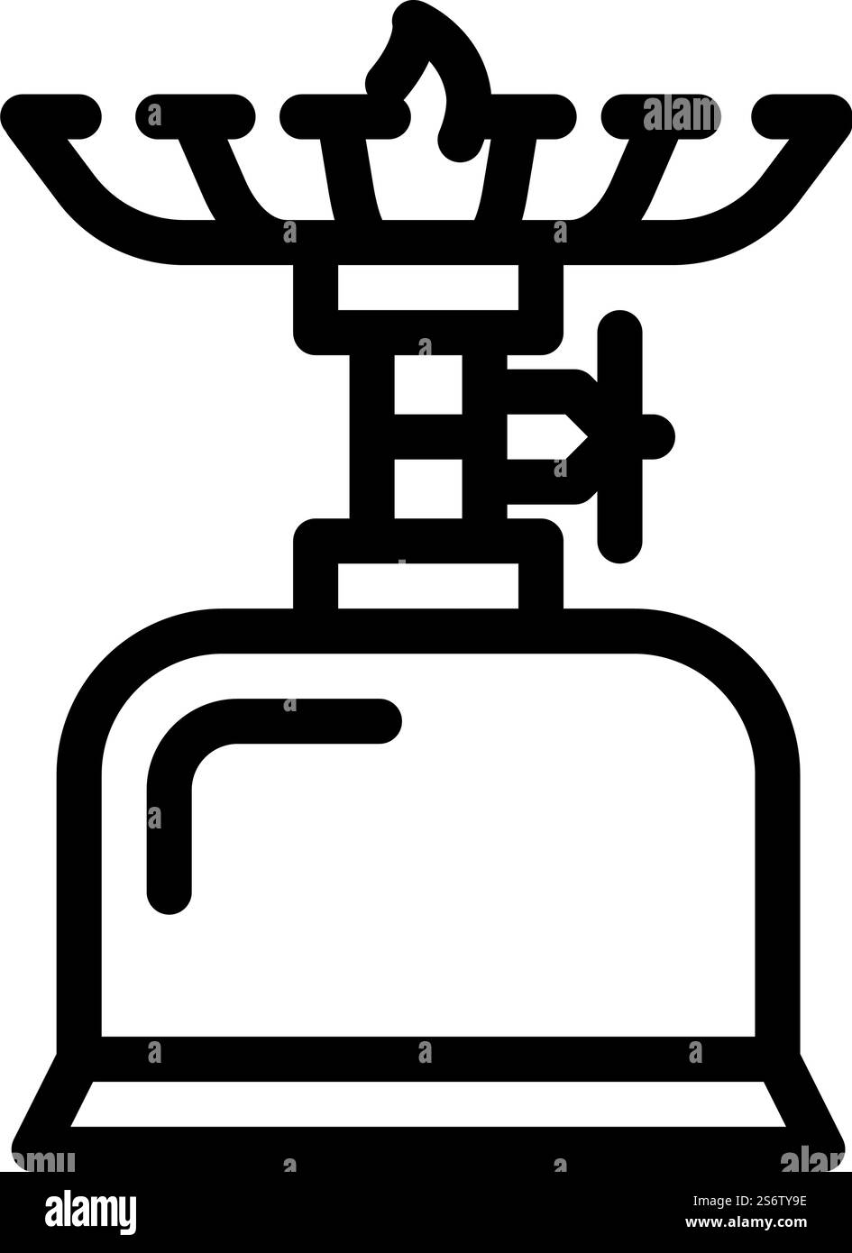 gas stove line icon vector. gas stove sign. isolated contour symbol ...