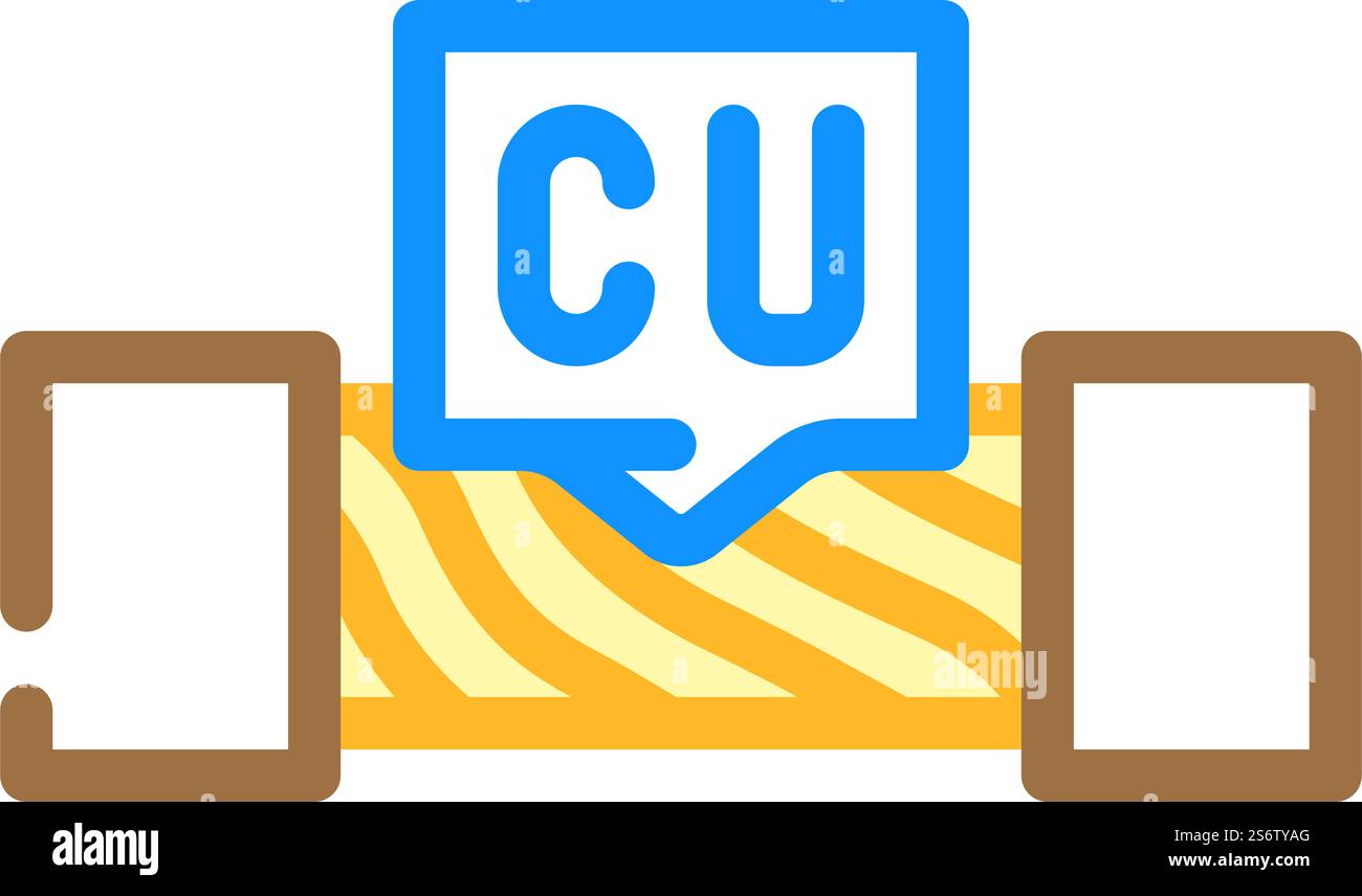 copper cable color icon vector. copper cable sign. isolated symbol ...