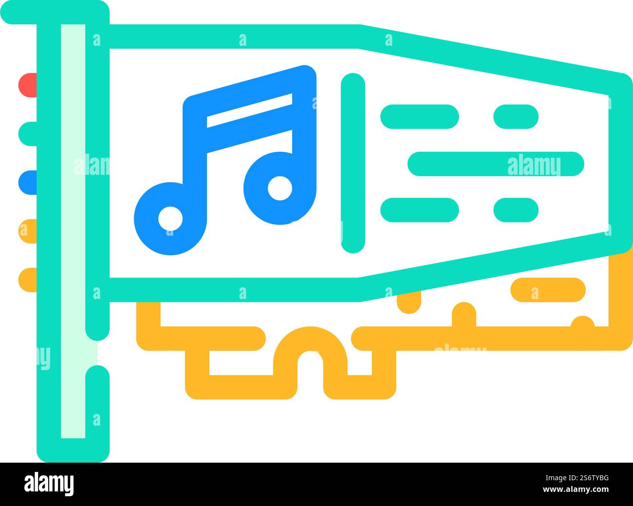 sound card color icon vector. sound card sign. isolated symbol ...