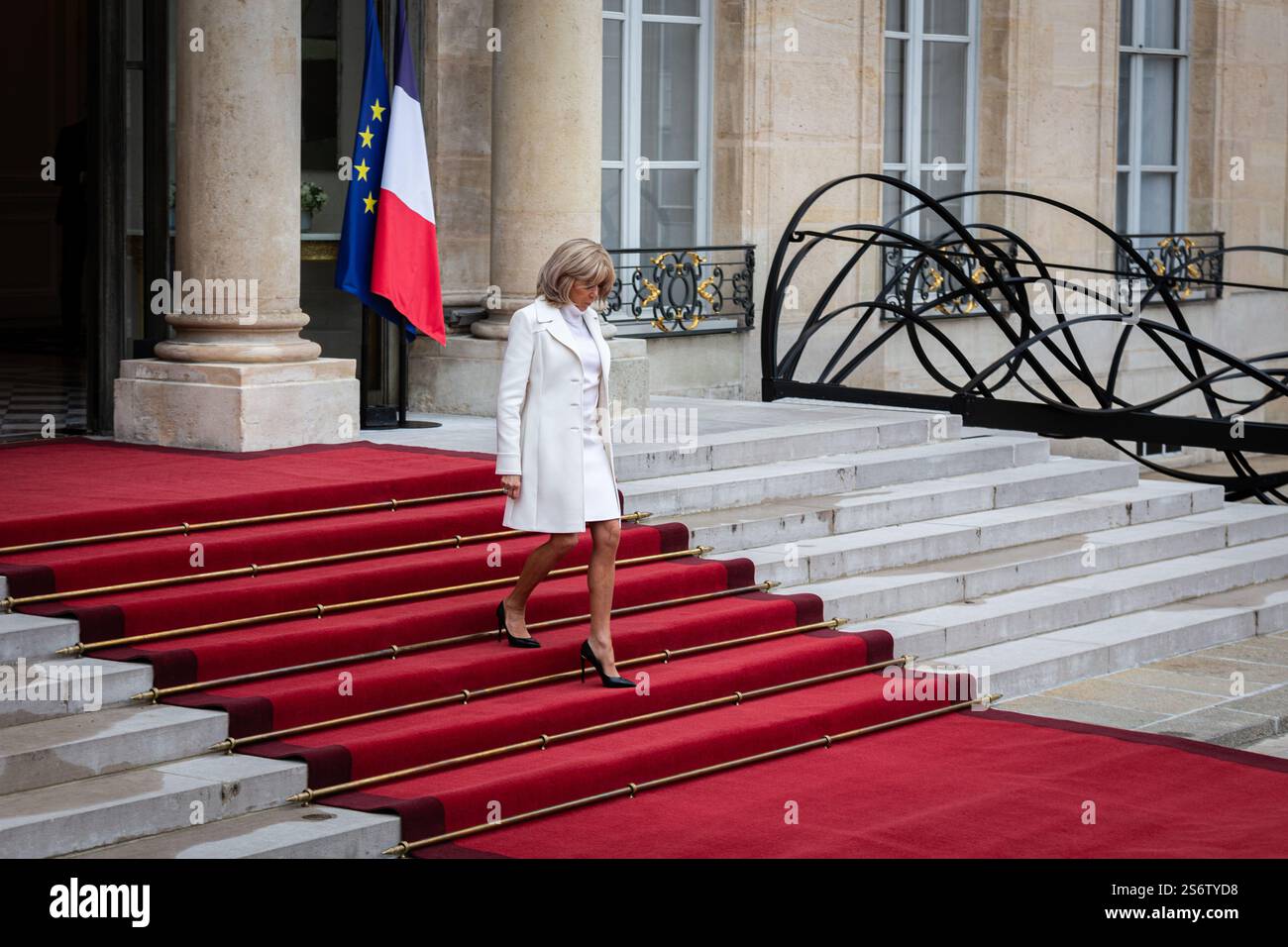 Paris, France. 16th Jan, 2025. French First Lady Brigitte Macron seen ...