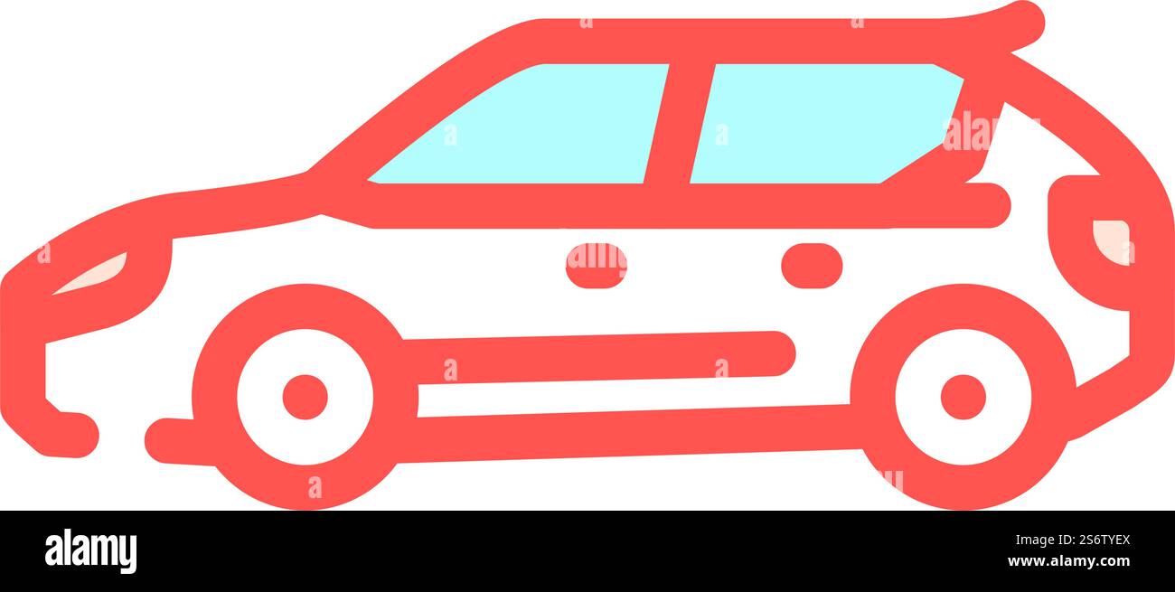 cuv crossover color icon vector. cuv crossover sign. isolated symbol ...