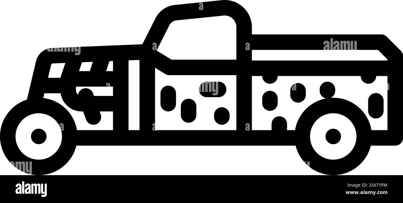 rat rod car line icon vector. rat rod car sign. isolated contour symbol ...