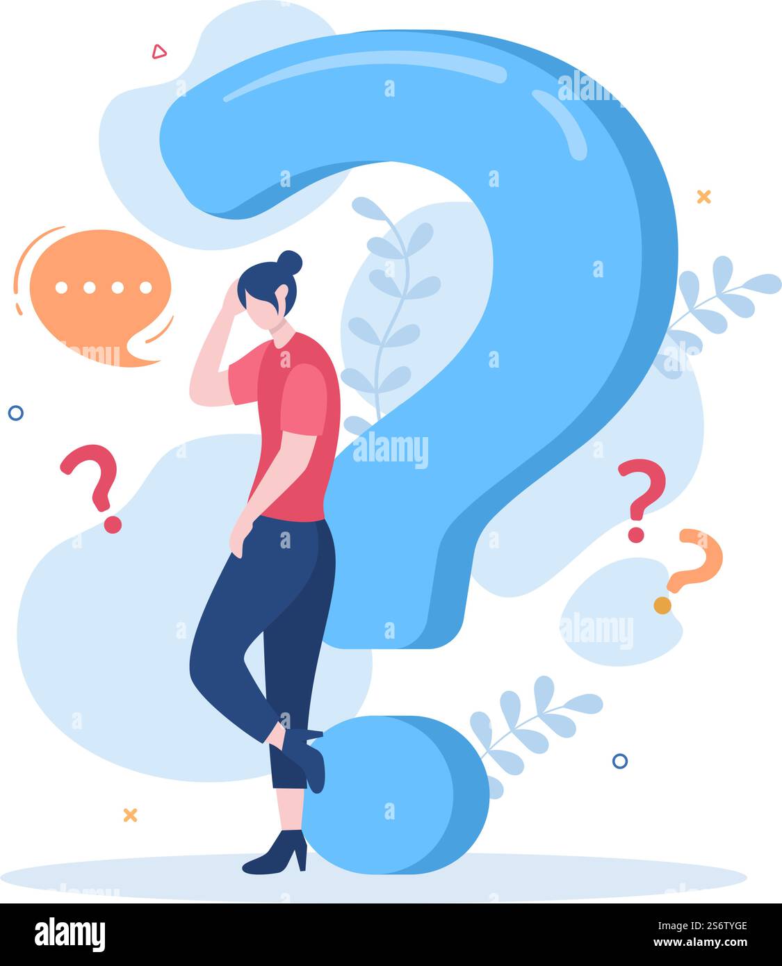 People Thinking to Make Decision, Problem Solving and Find Creative Ideas with Question Mark in ...