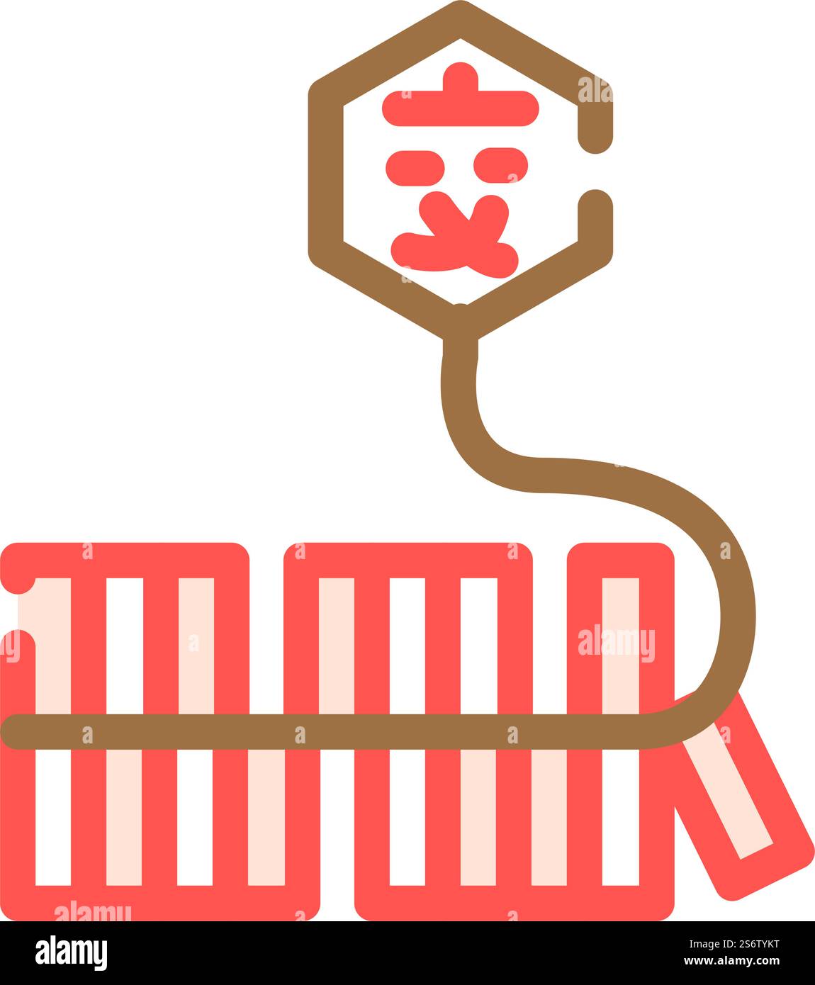 firecracker chinese color icon vector. firecracker chinese sign ...