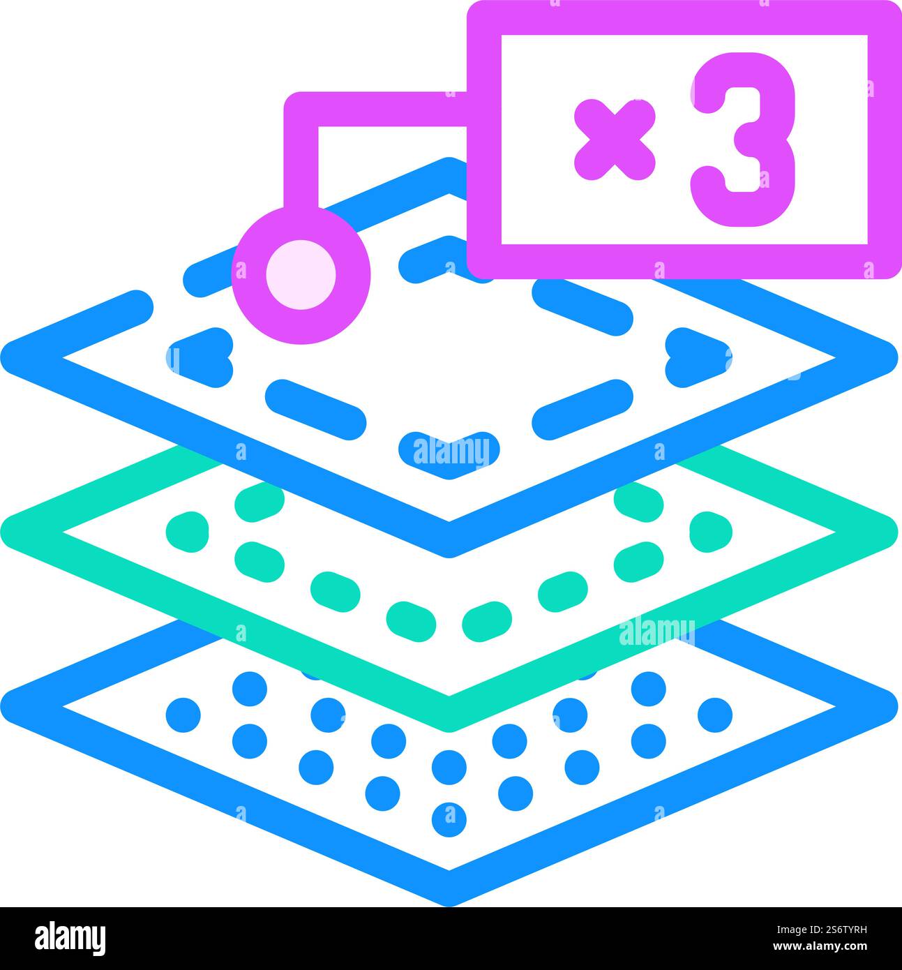 layers of napkins color icon vector. layers of napkins sign. isolated ...