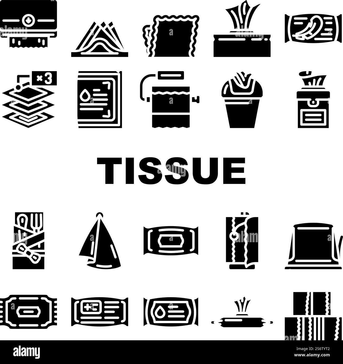 Tissue Paper And Napkin Package Icons Set Vector. Towel Dispenser And ...