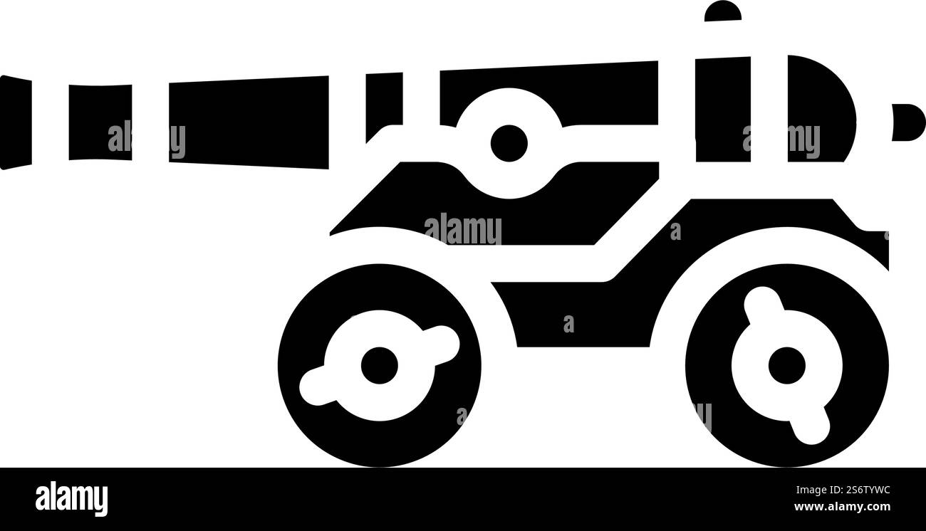 cannon weapon glyph icon vector. cannon weapon sign. isolated contour ...