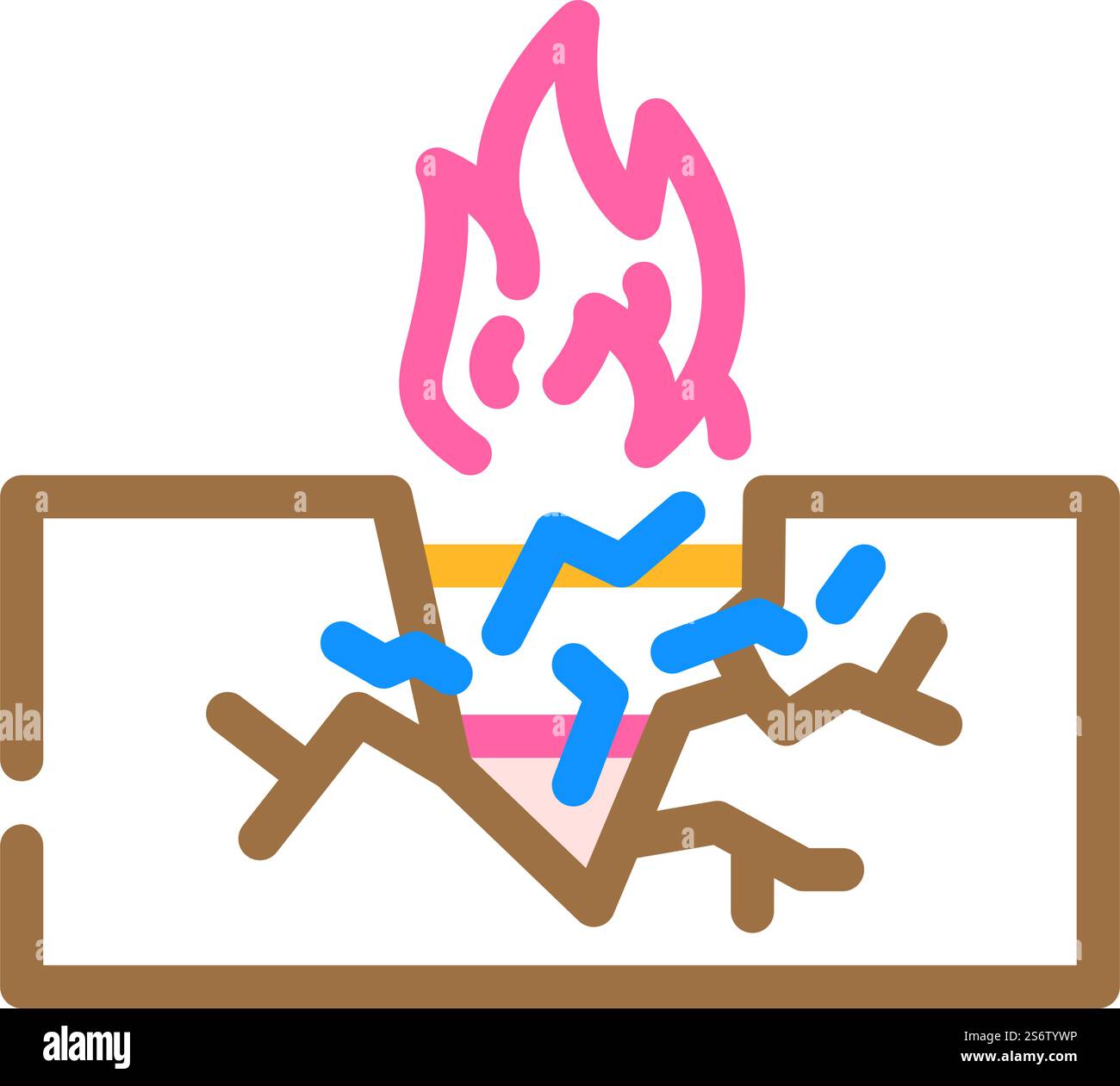 broken cable color icon vector. broken cable sign. isolated symbol ...