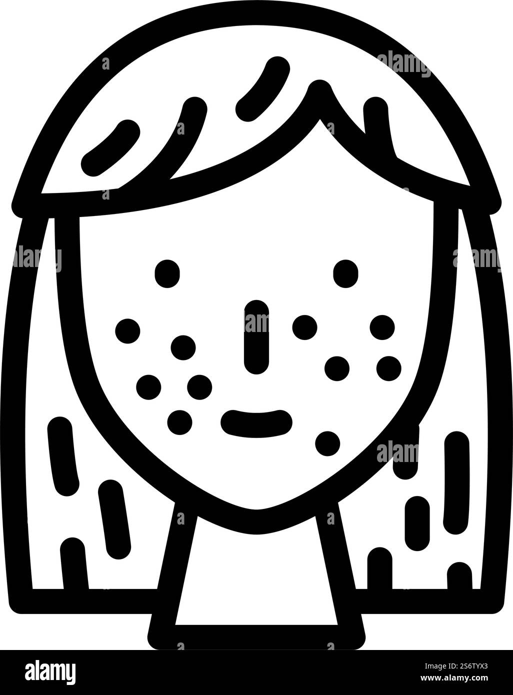 acne face skin problem line icon vector. acne face skin problem sign ...