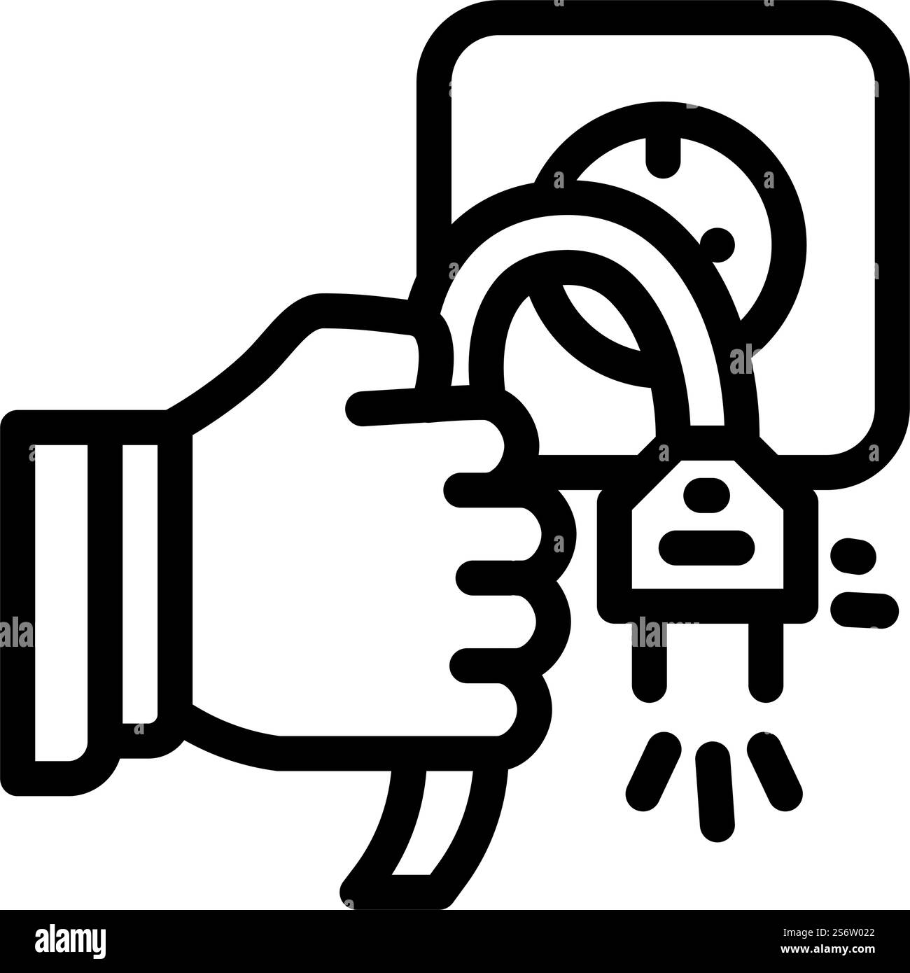 unplug socket line icon vector. unplug socket sign. isolated contour ...