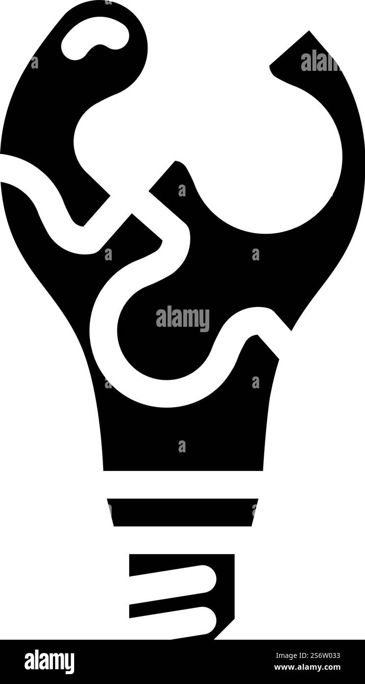 solution light bulb glyph icon vector. solution light bulb sign ...