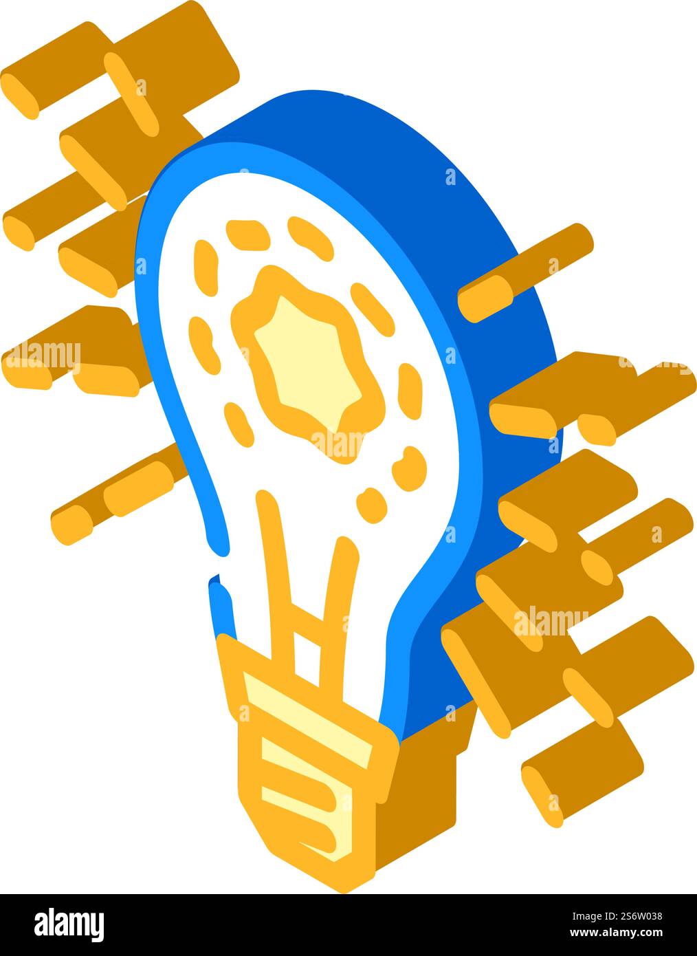 shine light bulb isometric icon vector. shine light bulb sign. isolated ...