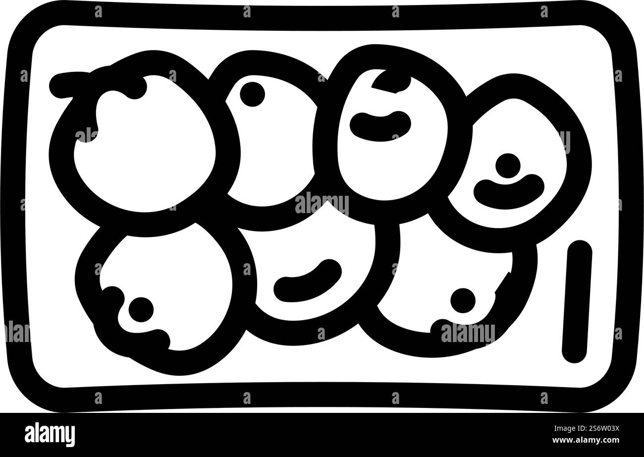 tray with tomatoes line icon vector. tray with tomatoes sign. isolated ...