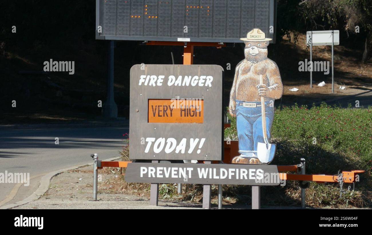 Los Angeles, California, USA 16th January 2025 Smokey The Bear Fire ...