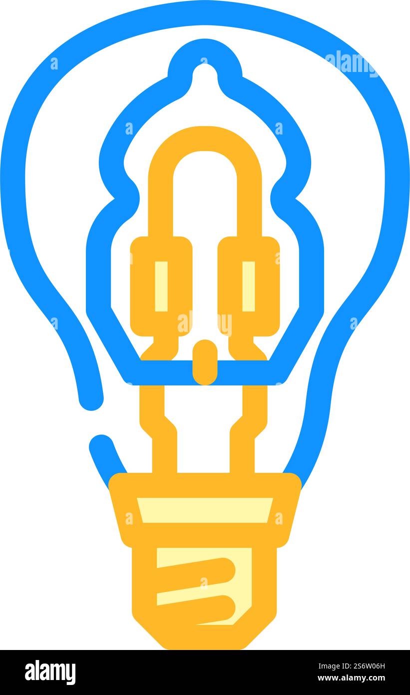 halogen light bulb color icon vector. halogen light bulb sign. isolated ...