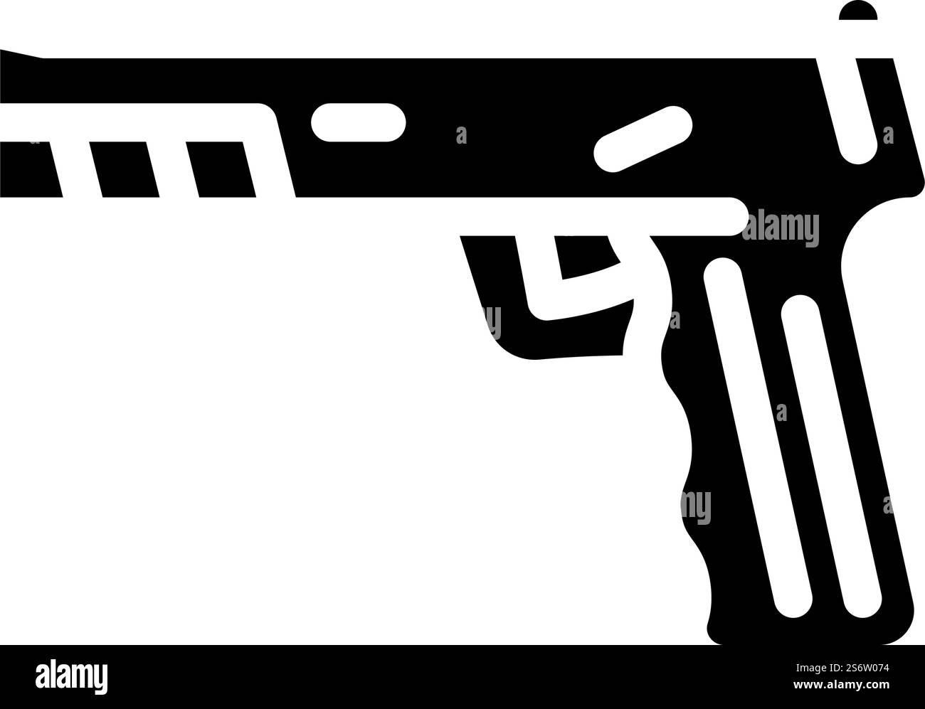 pistol gun glyph icon vector. pistol gun sign. isolated contour symbol ...