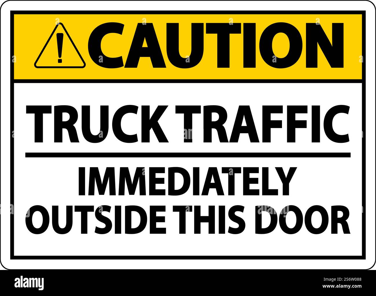 Caution Immediately Outside This Door Sign On White Background Stock ...