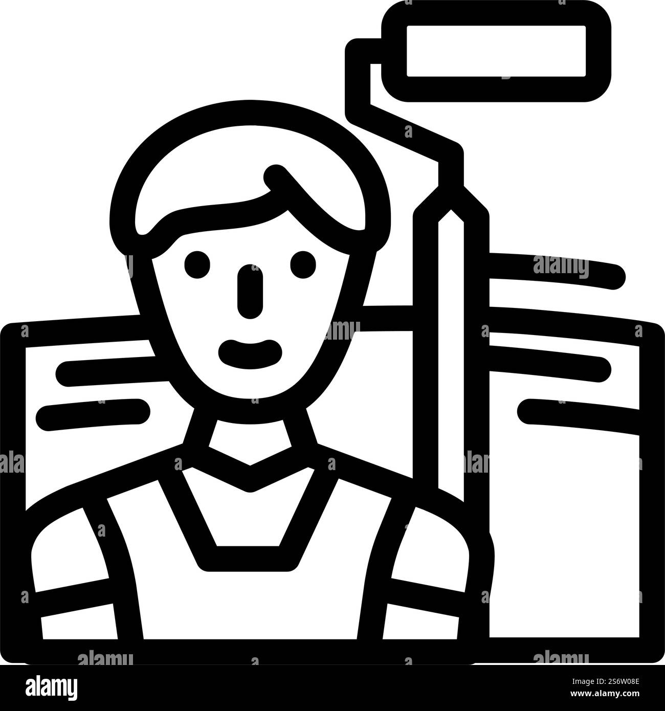 painter man line icon vector. painter man sign. isolated contour symbol ...