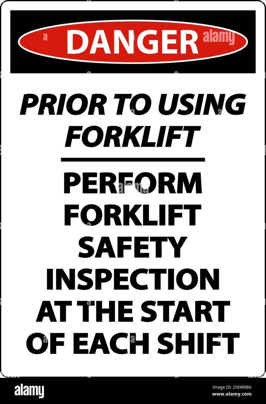 Danger Perform Safety Inspection Sign On White Background Stock Vector ...