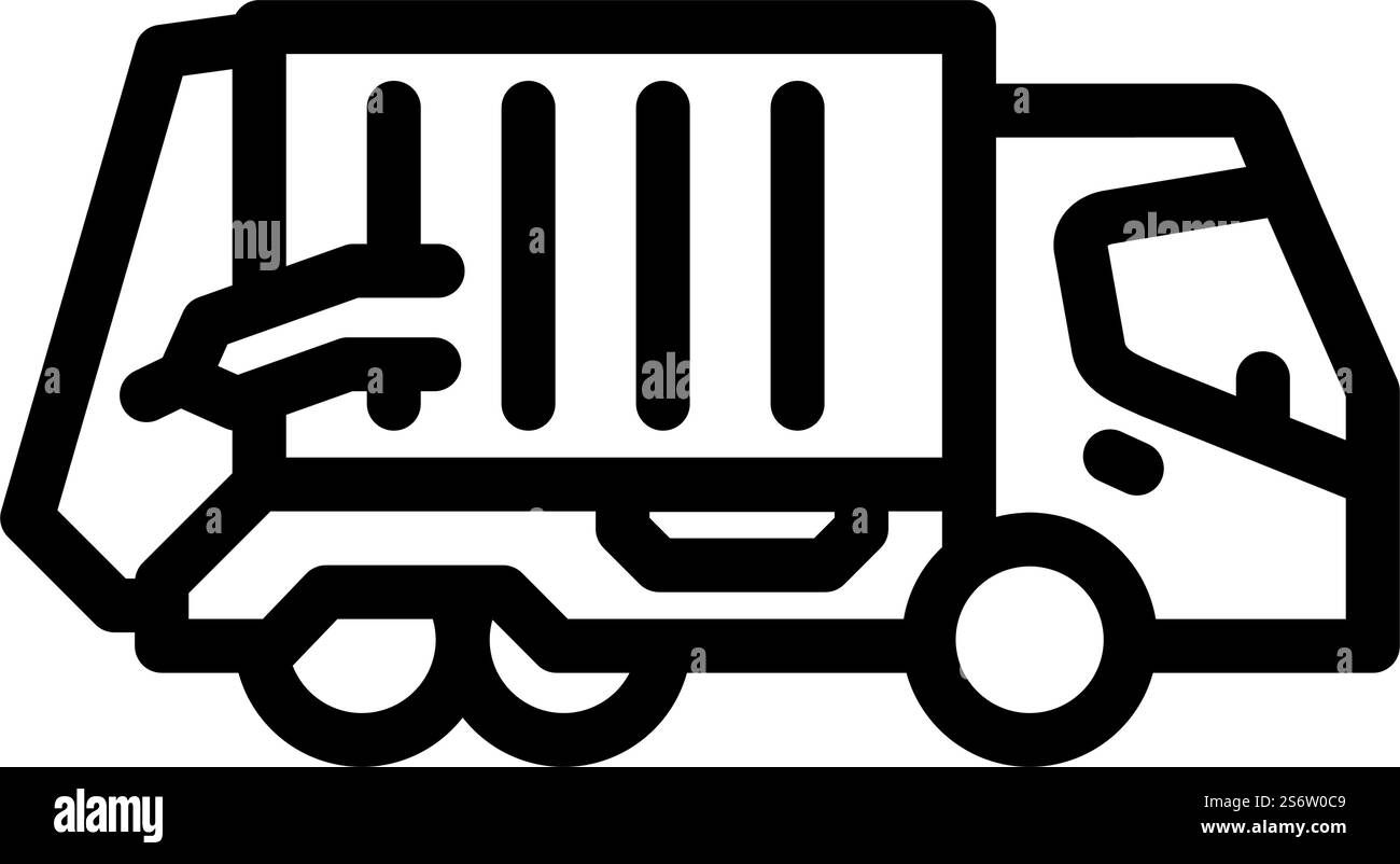 truck waste transportation line icon vector. truck waste transportation ...