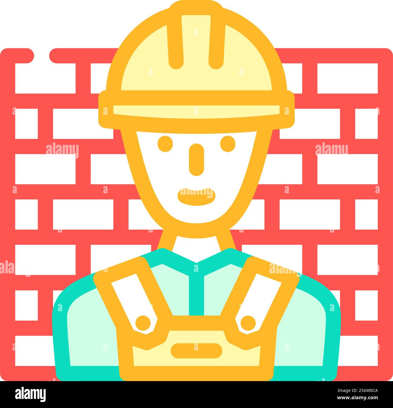 worker builder color icon vector. worker builder sign. isolated symbol ...