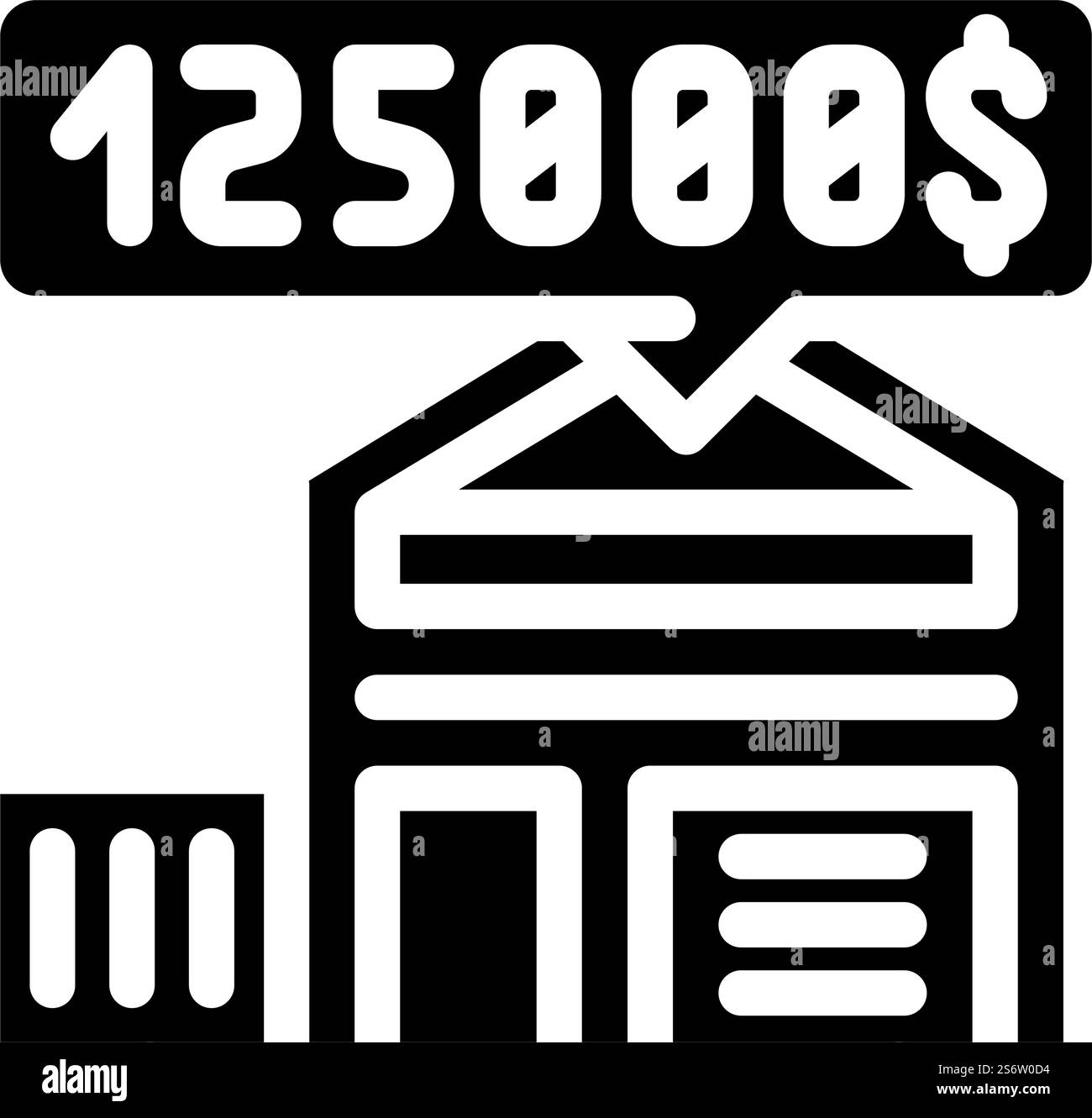 house price glyph icon vector. house price sign. isolated contour ...