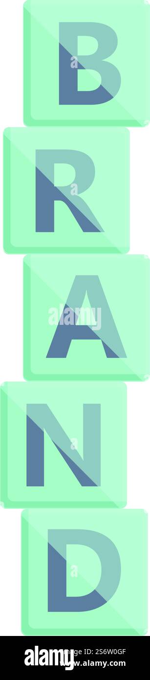 Brand tower icon cartoon vector. Word strategy. Creative company. Brand ...