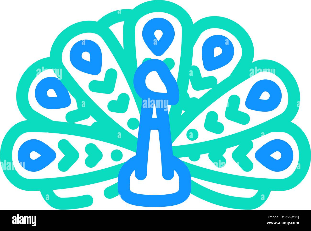 peacock bird color icon vector. peacock bird sign. isolated symbol ...