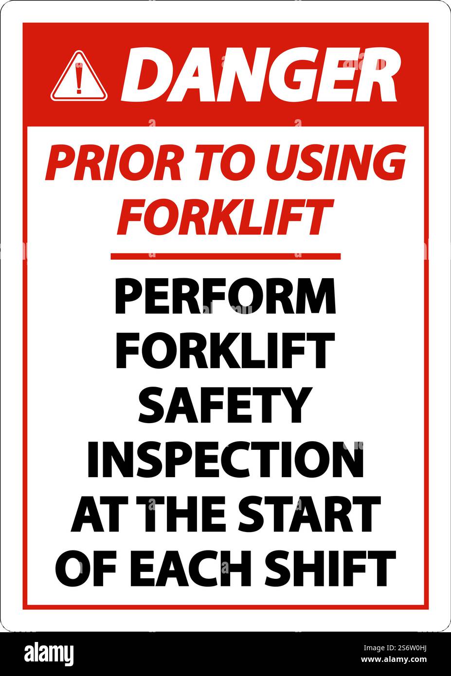 Danger Perform Safety Inspection Sign On White Background Stock Vector ...