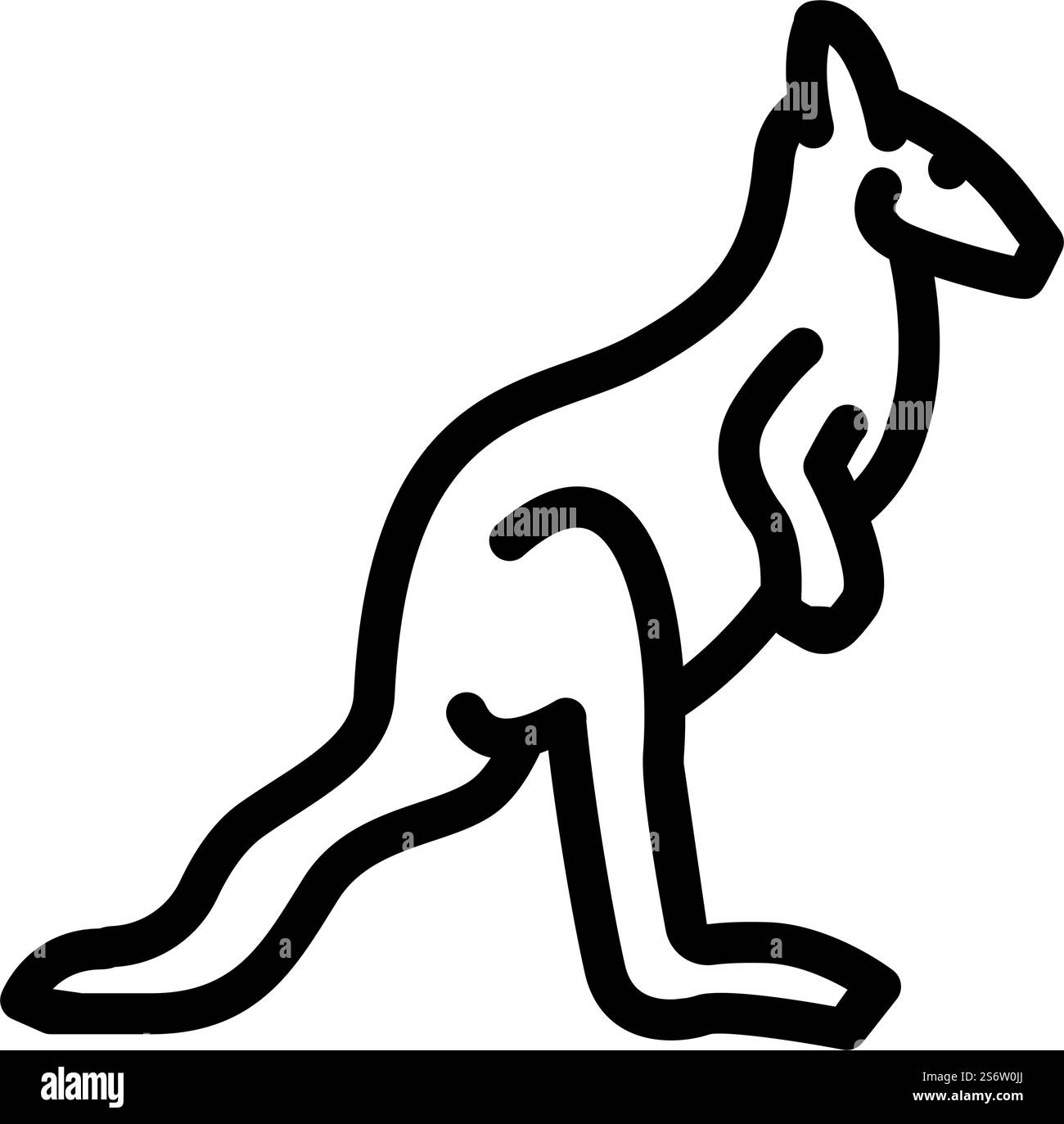 kangaroo animal line icon vector. kangaroo animal sign. isolated ...