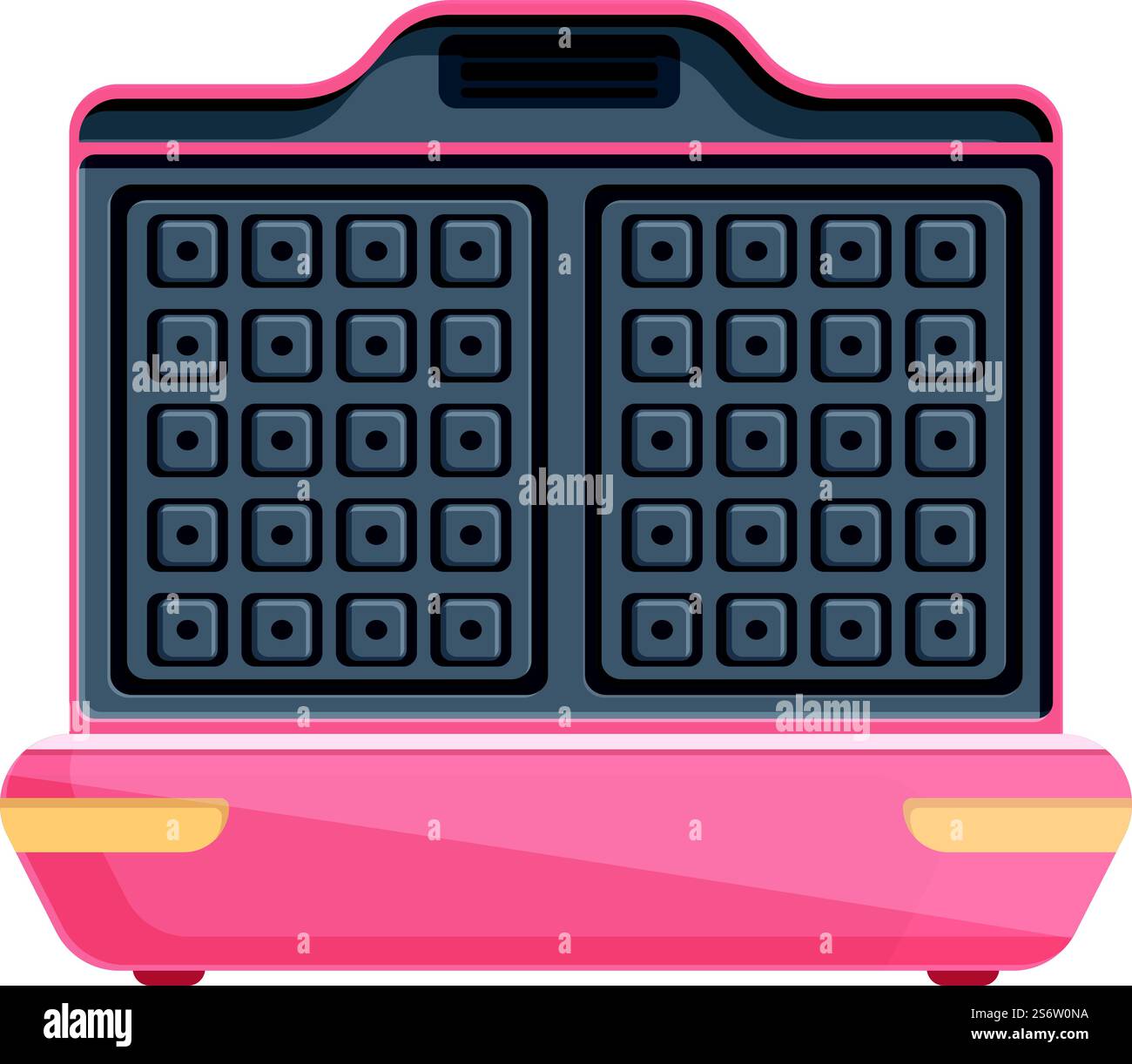 Hot waffle maker icon cartoon vector. Iron cooker. Pancake baking. Hot ...