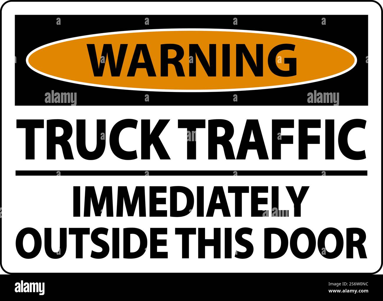 Warning Immediately Outside This Door Sign On White Background Stock ...